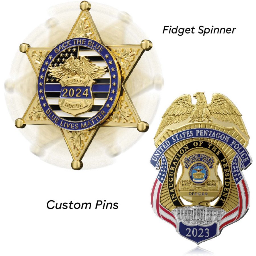 GS-JJ Custom Badge Pins - American Police Beat Magazine